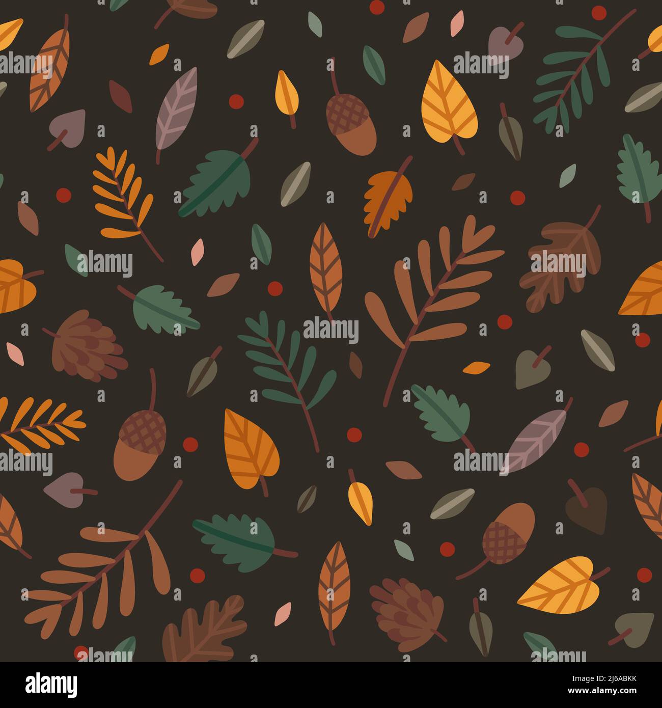 Autumn leaves pattern - dark Stock Vector Image & Art - Alamy