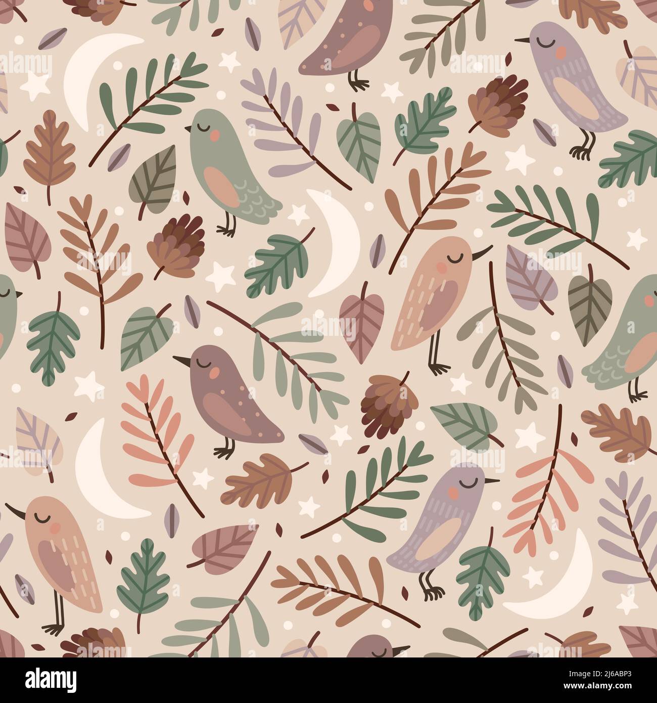 Bird floral pattern Stock Vector Image & Art - Alamy
