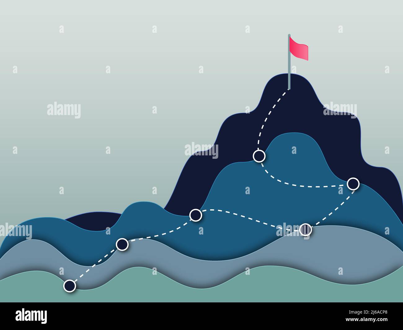 Roadmap concept with milestones. Paper cut vector illustration of ...