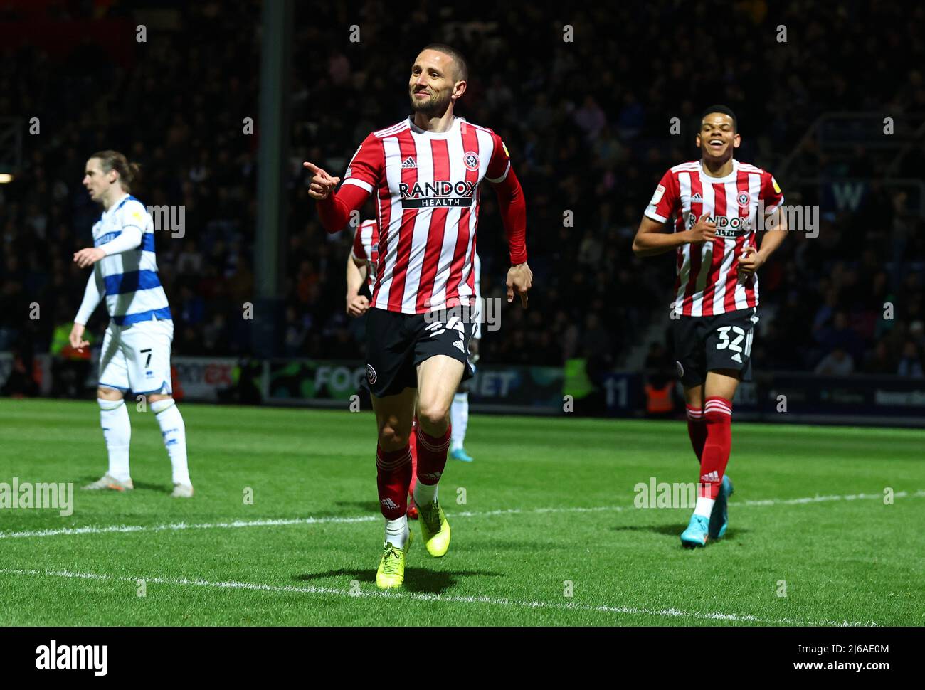 London, UK. 29th April 2022. Conor Hourihane of Sheffield Utd ...