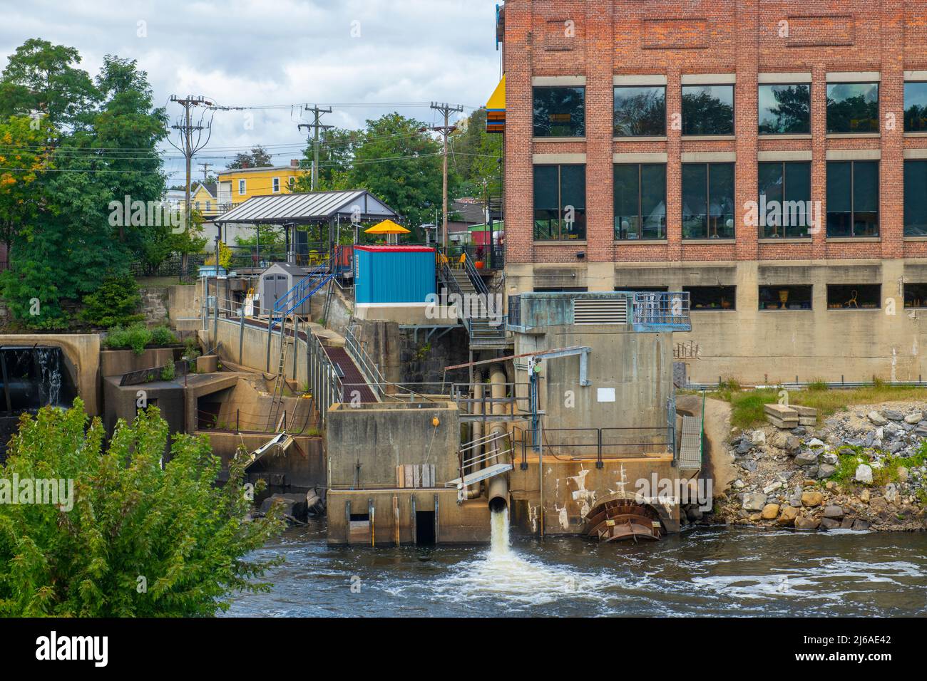 Jackson Falls Dam on Nashua River in downtown Nashua, New Hampshire NH ...