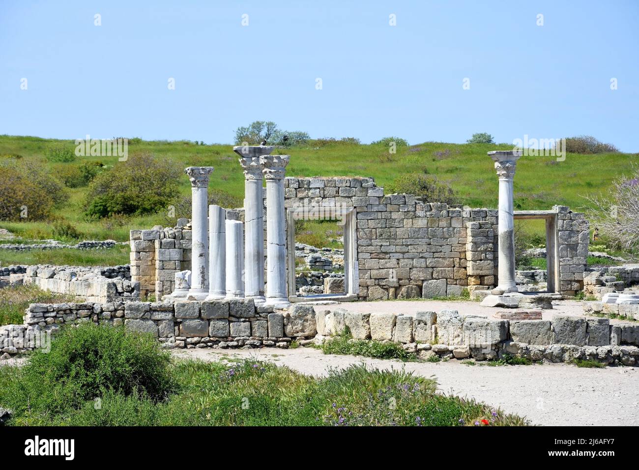 Black sea remains of the ancient chersonese hi-res stock photography ...