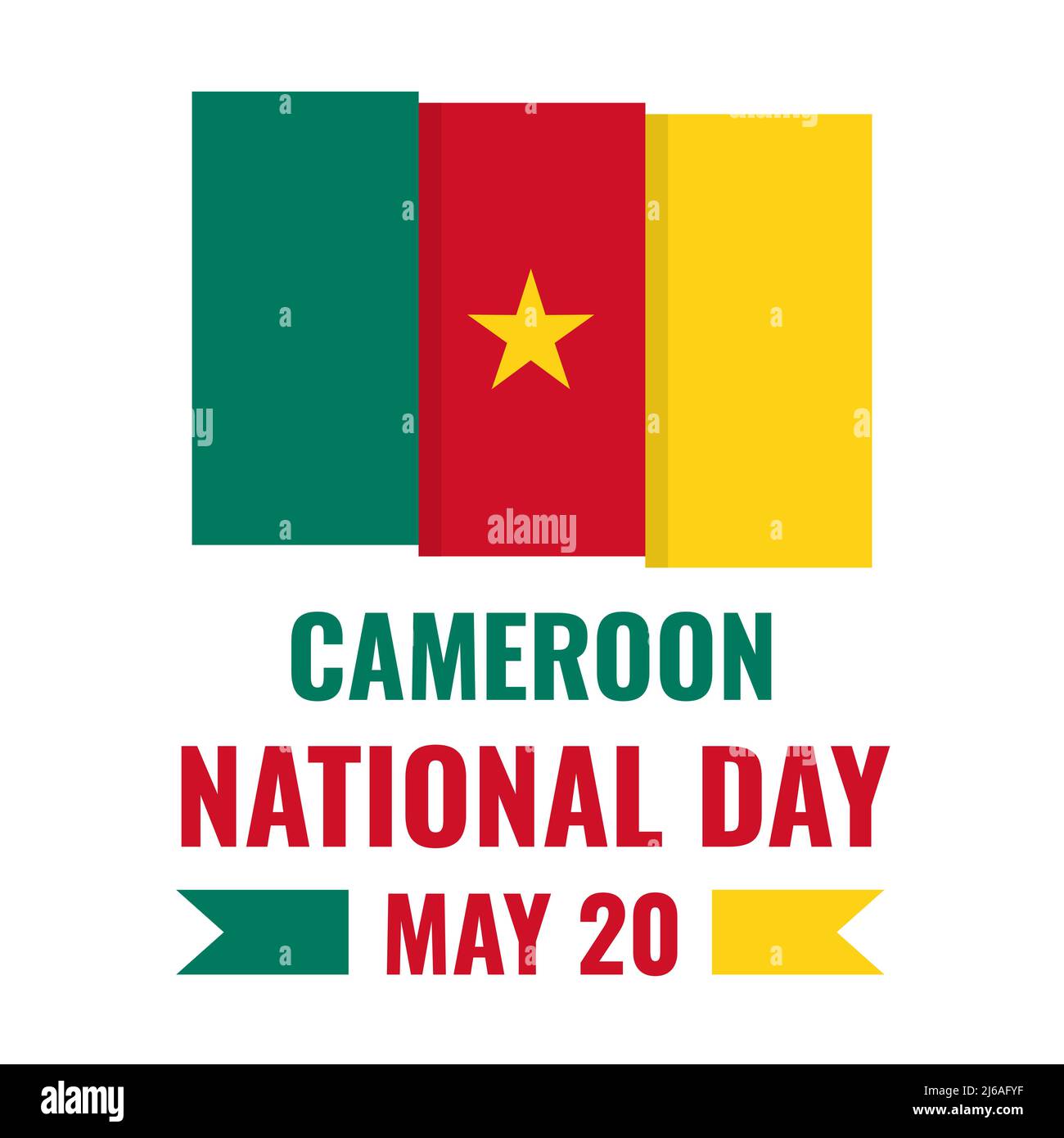 Cameroon National Day typography poster. Cameroonian holiday celebrate ...
