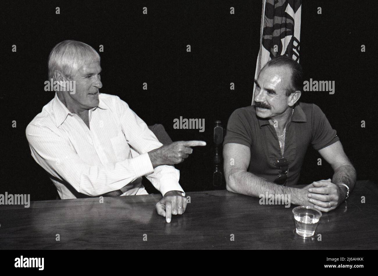 Timothy Leary and G. Gordon Liddy at a press conference for Timothy ...