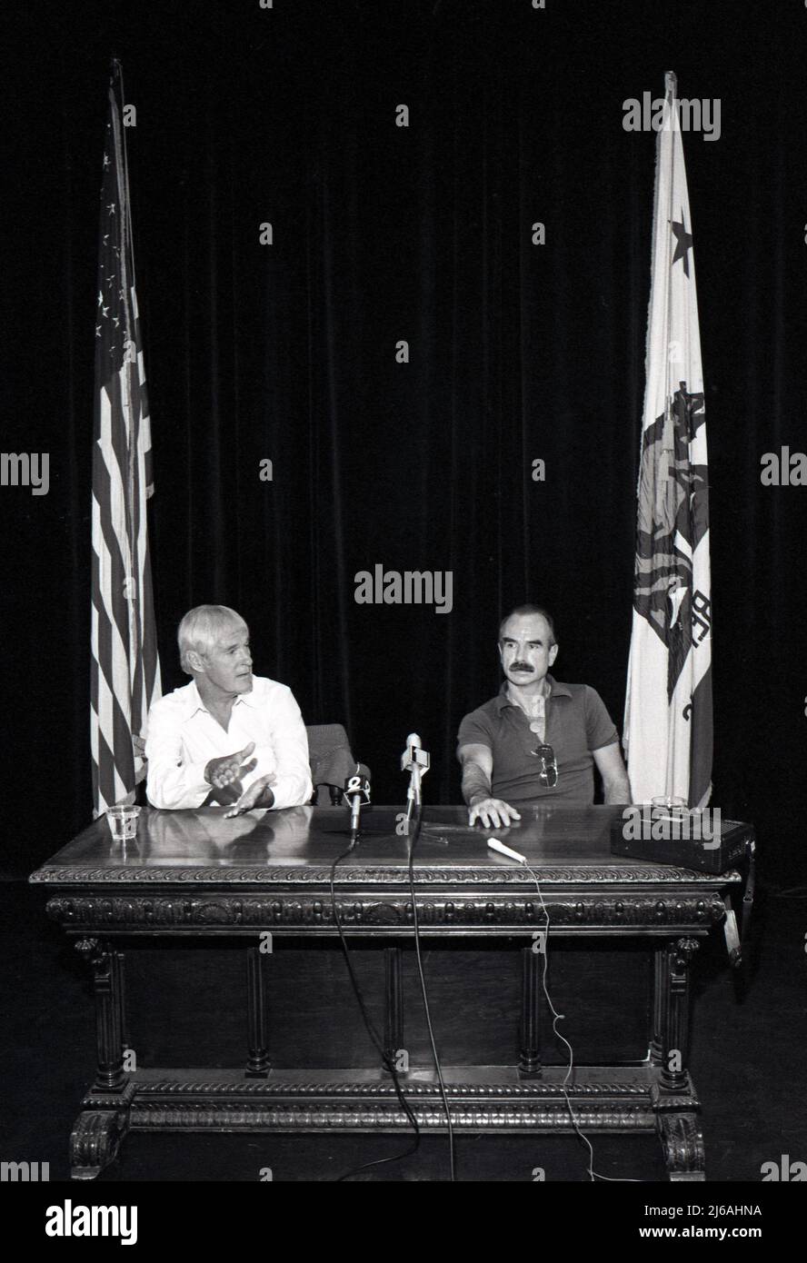 Timothy Leary and G. Gordon Liddy at a press conference for Timothy ...