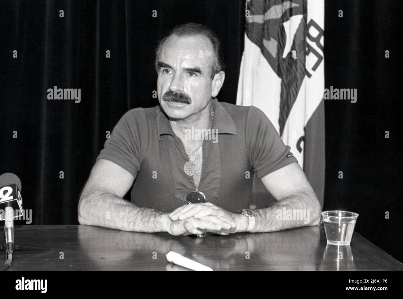 G. Gordon Liddy at a press conference for Timothy Leary vs. G. Gordon ...