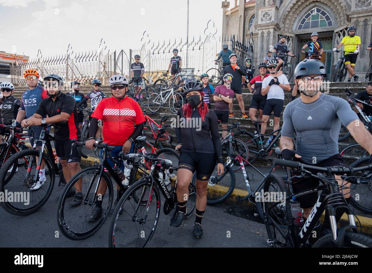 bikers gathered outside Church Vazquez in Coronado, Costa Rica Stock Photo - Alamy