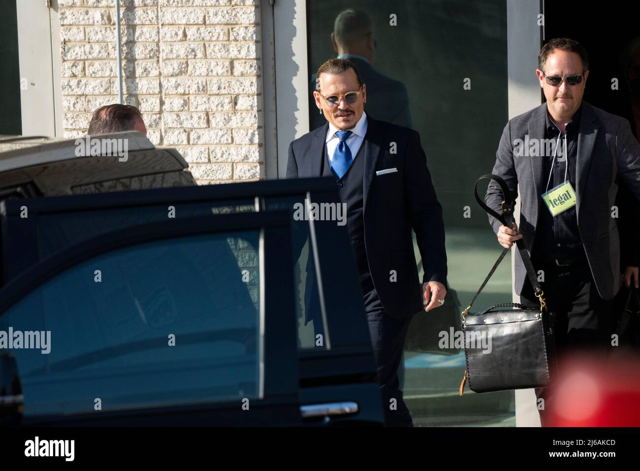 25 April 2022 - Anti-defamation trial at Fairfax County Courthouse in ...