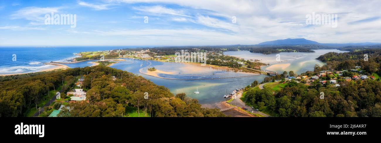 Scenic landscape of Wagonga inlet on South coast around Narooma town in ...