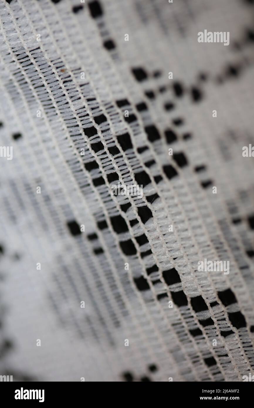 Handmade Greek traditional knitted tablecloth by hand close up ...