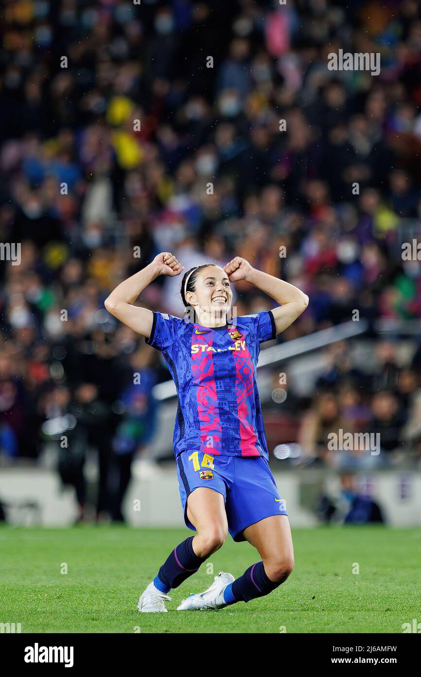 BARCELONA - MAR 30: Aitana Bonmati celebrates after scoring a goal ...