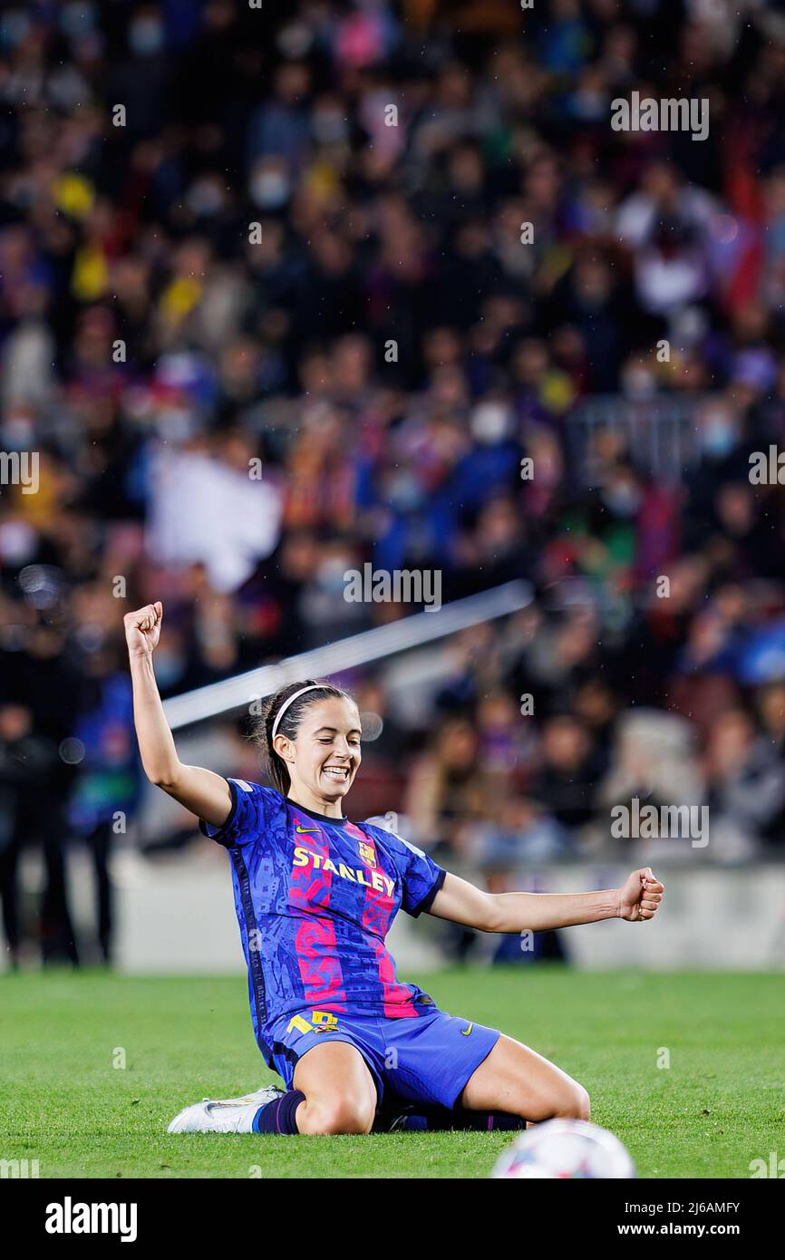 BARCELONA - MAR 30: Aitana Bonmati celebrates after scoring a goal ...
