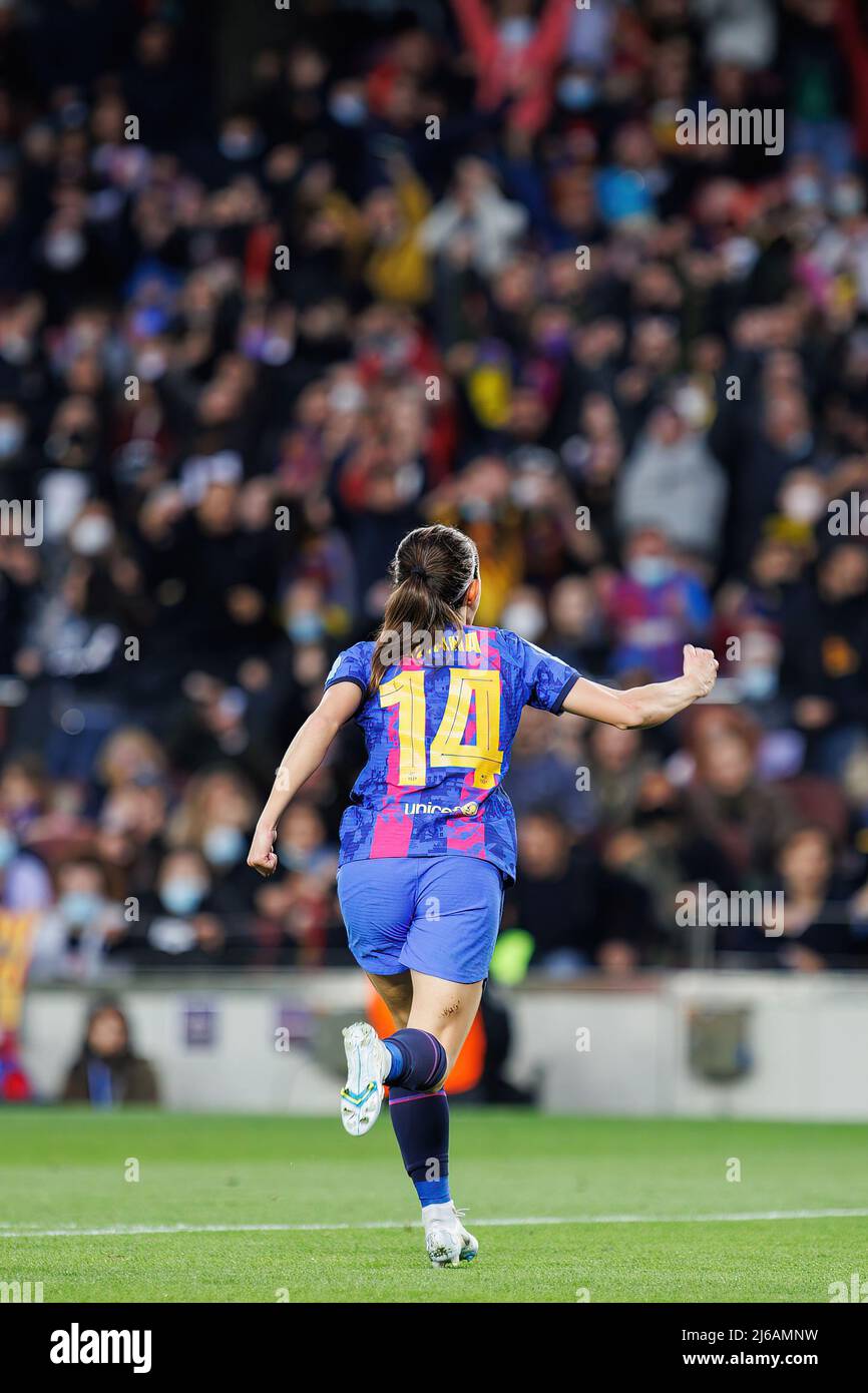 BARCELONA - MAR 30: Aitana Bonmati celebrates after scoring a goal ...