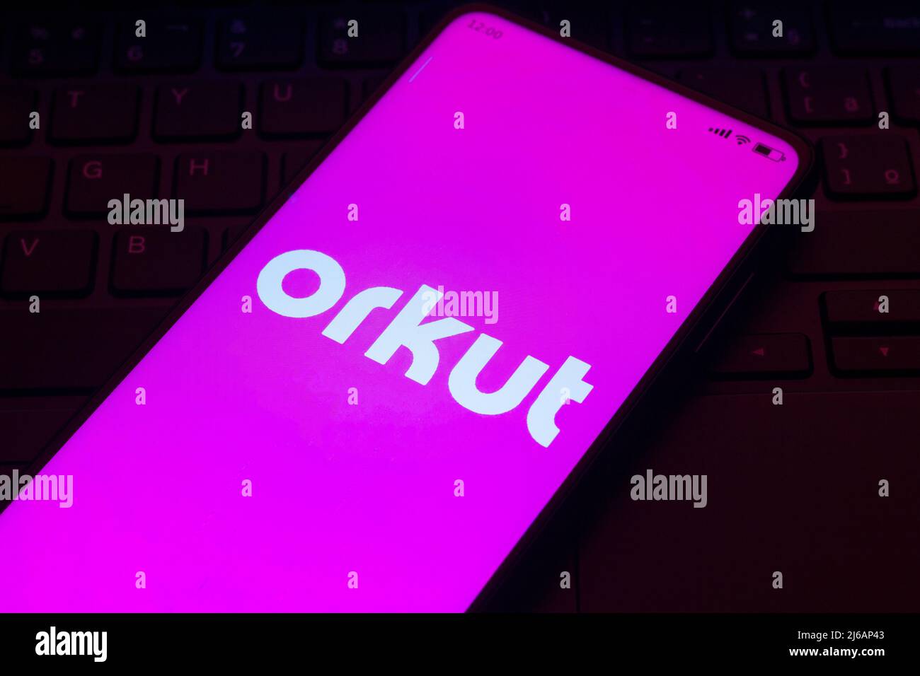 April 29, 2022, Brazil: In this photo illustration, the Orkut logo seen ...
