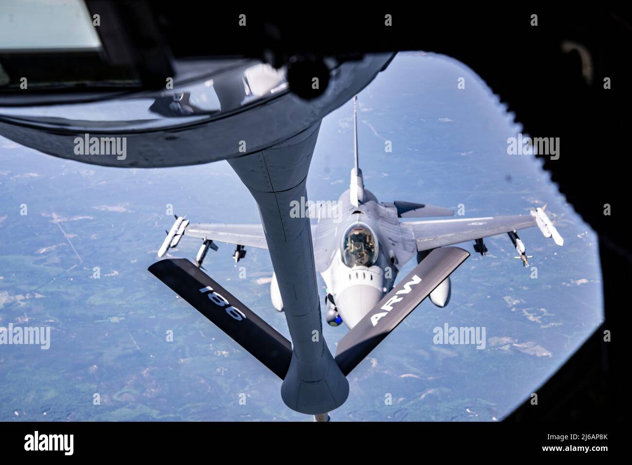 An F-16 Fighting Falcon from the 100th Fighter Wing, Maxwell Air Force ...