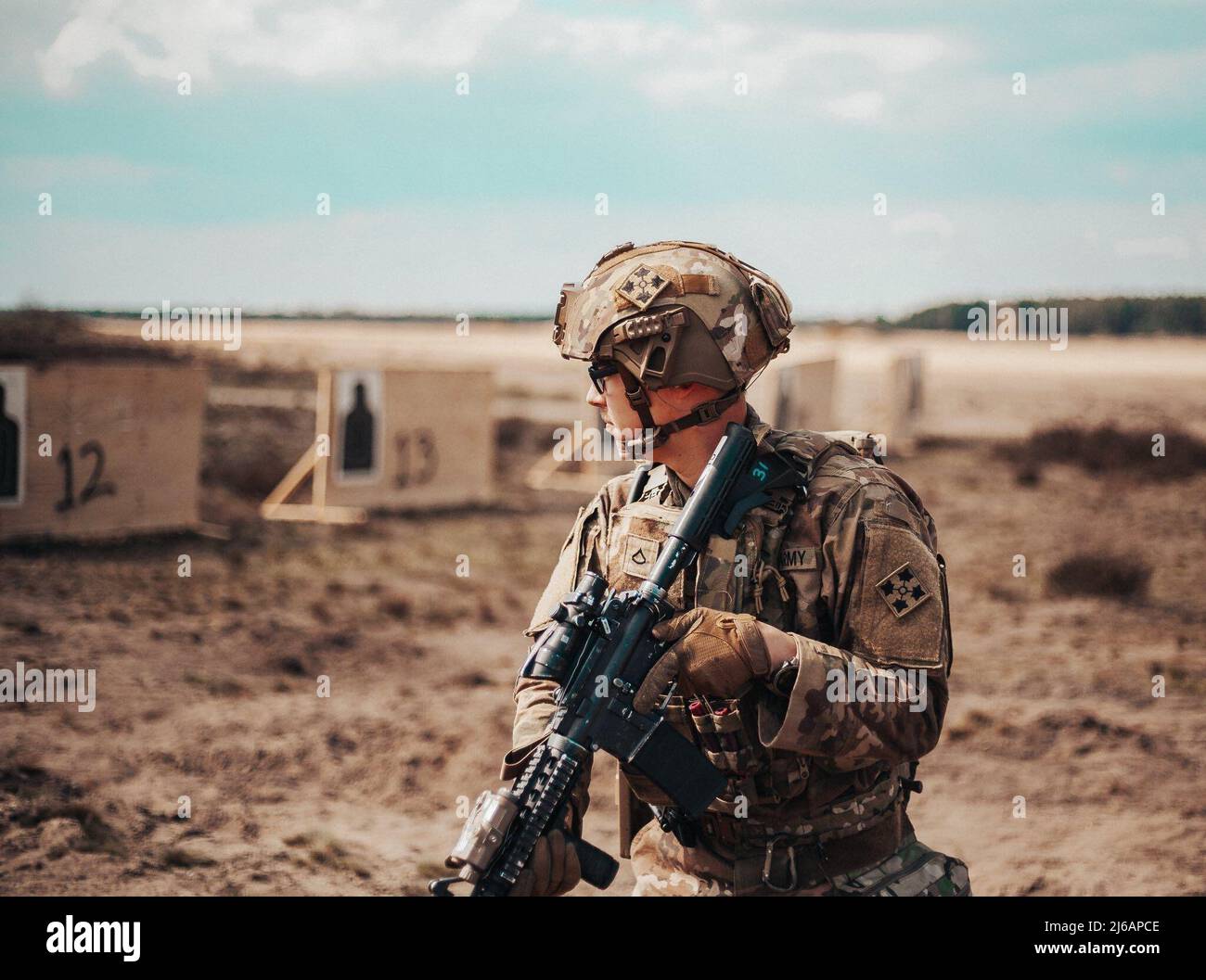 A U.S. Soldier assigned to Alpha Company, 1st Battalion, 8th Infantry ...