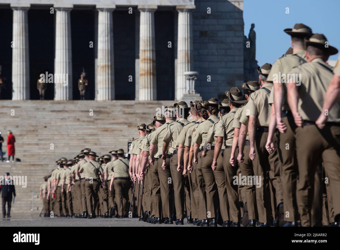 Melbourne Australia: Anzac Day parade at Shrine of Remembrance. ANZAC ...