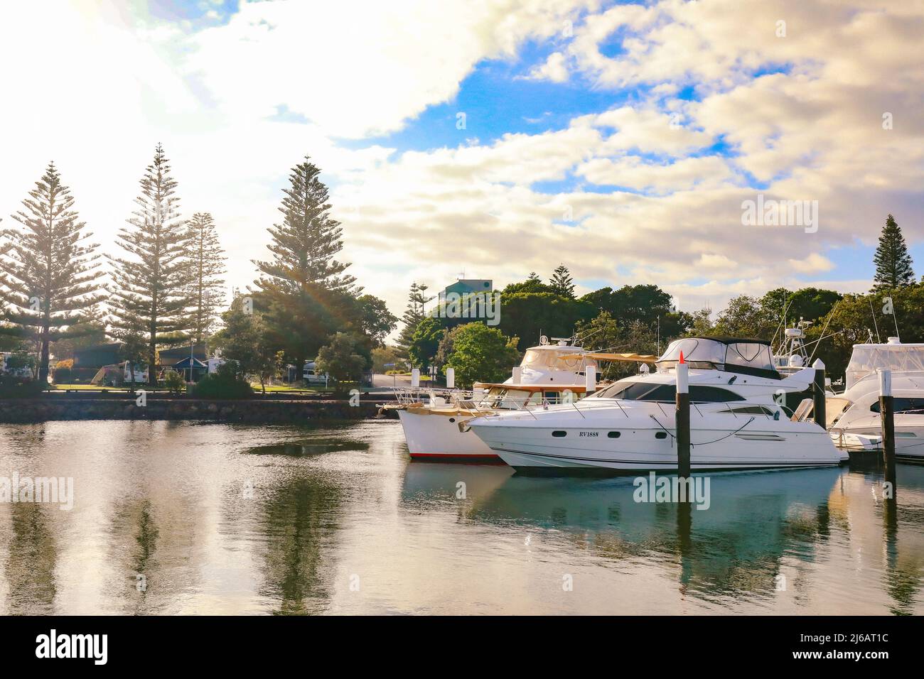 Forster NSW Australia - 13 April 2022: Tranquil early morning sunrise ...