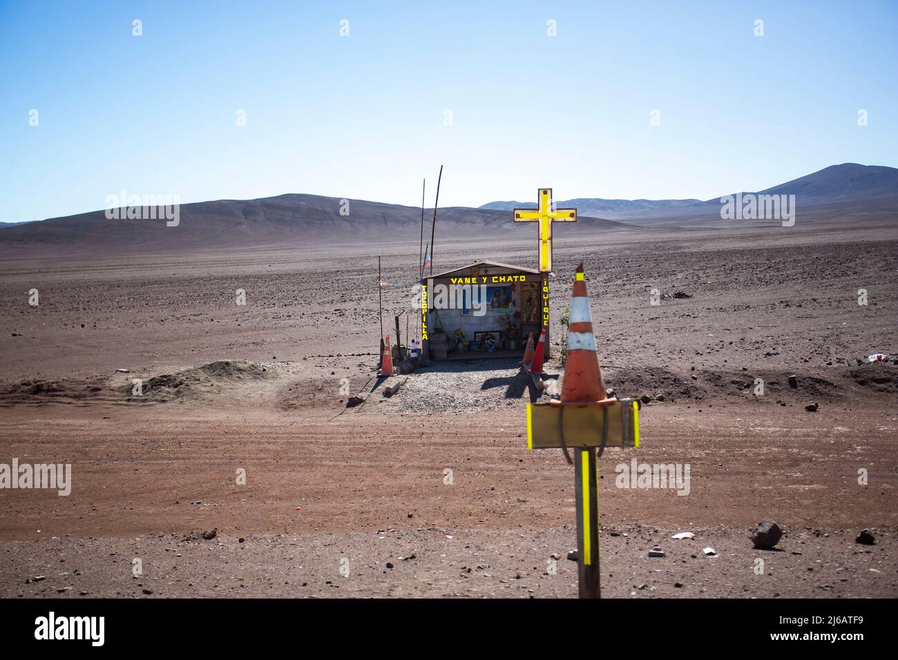 April 28, 2022, Atacama, Chile: The animitas are physical structures ...