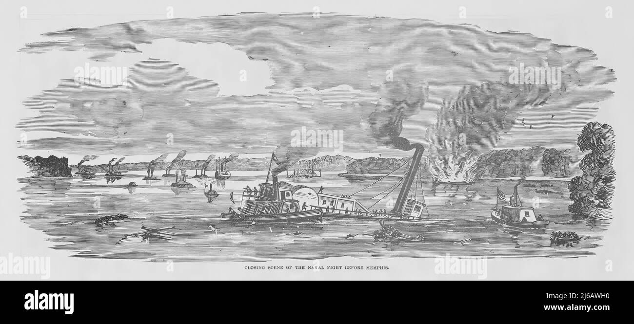 Closing Scene of the Naval Fight Before Memphis, United States Ram ...