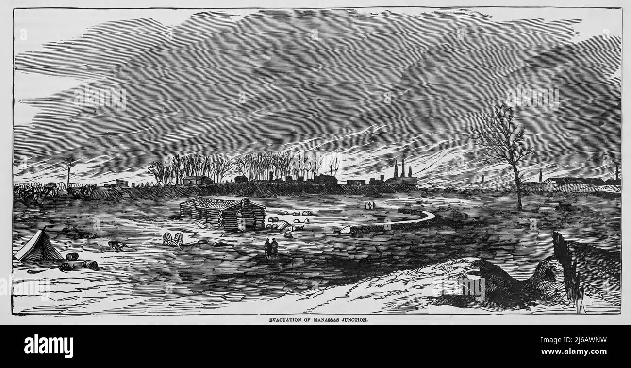 Confederate Evacuation of Manassas Junction, 1862, in the American ...