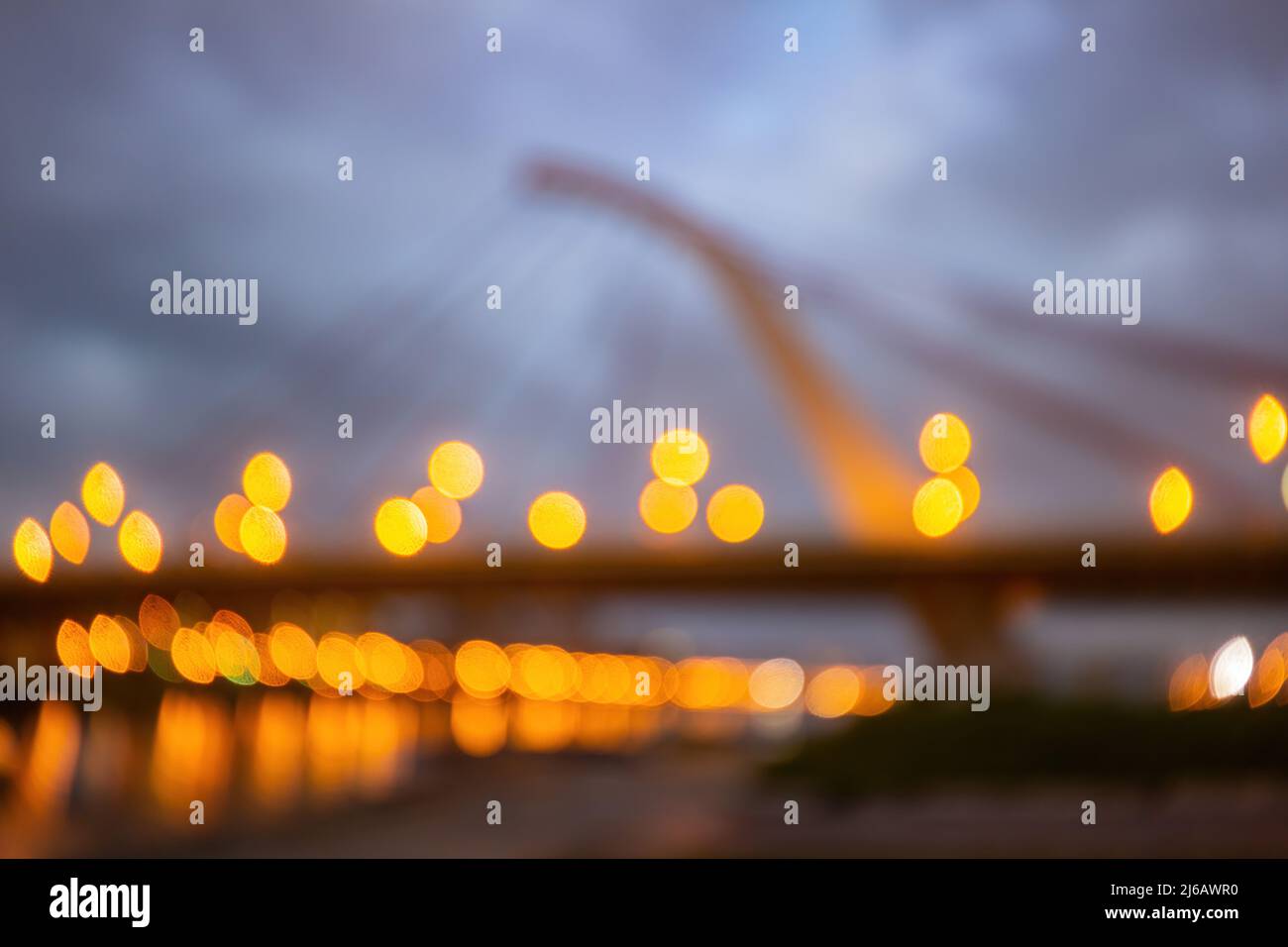 Sunset Twilight view of the Dazhi Bridge at Taipei, Taiwan Stock Photo ...