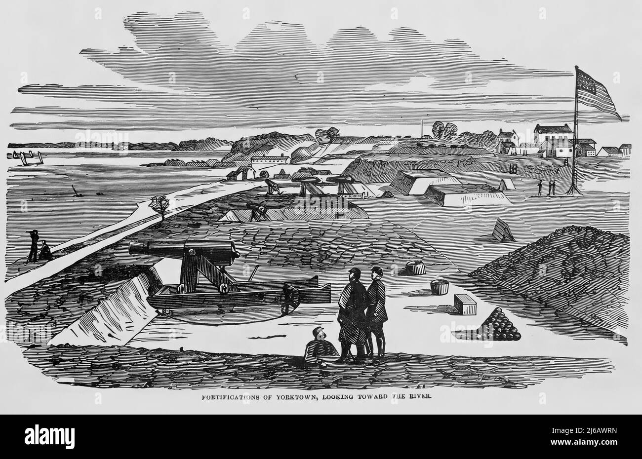 Fortifications of Yorktown, Virginia, Looking Toward the River, the ...