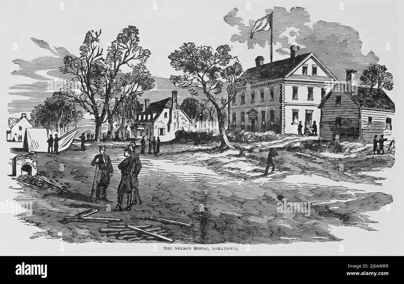 The Thomas Nelson House, Yorktown, Virginia, in the American Civil War ...