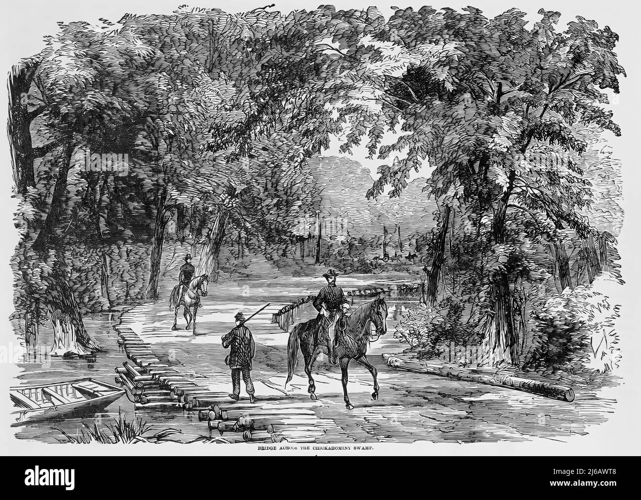 The Grapevine Bridge Across the Chickahominy Swamp, May 1862, in the ...