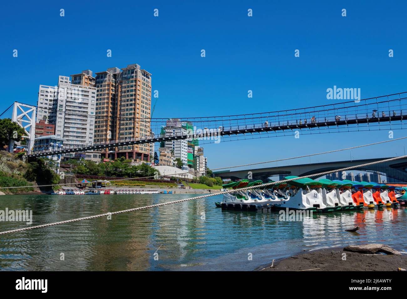 Taipei, AUG 4 2013 - Sunny view of the Bitan Scenic Area Stock Photo ...