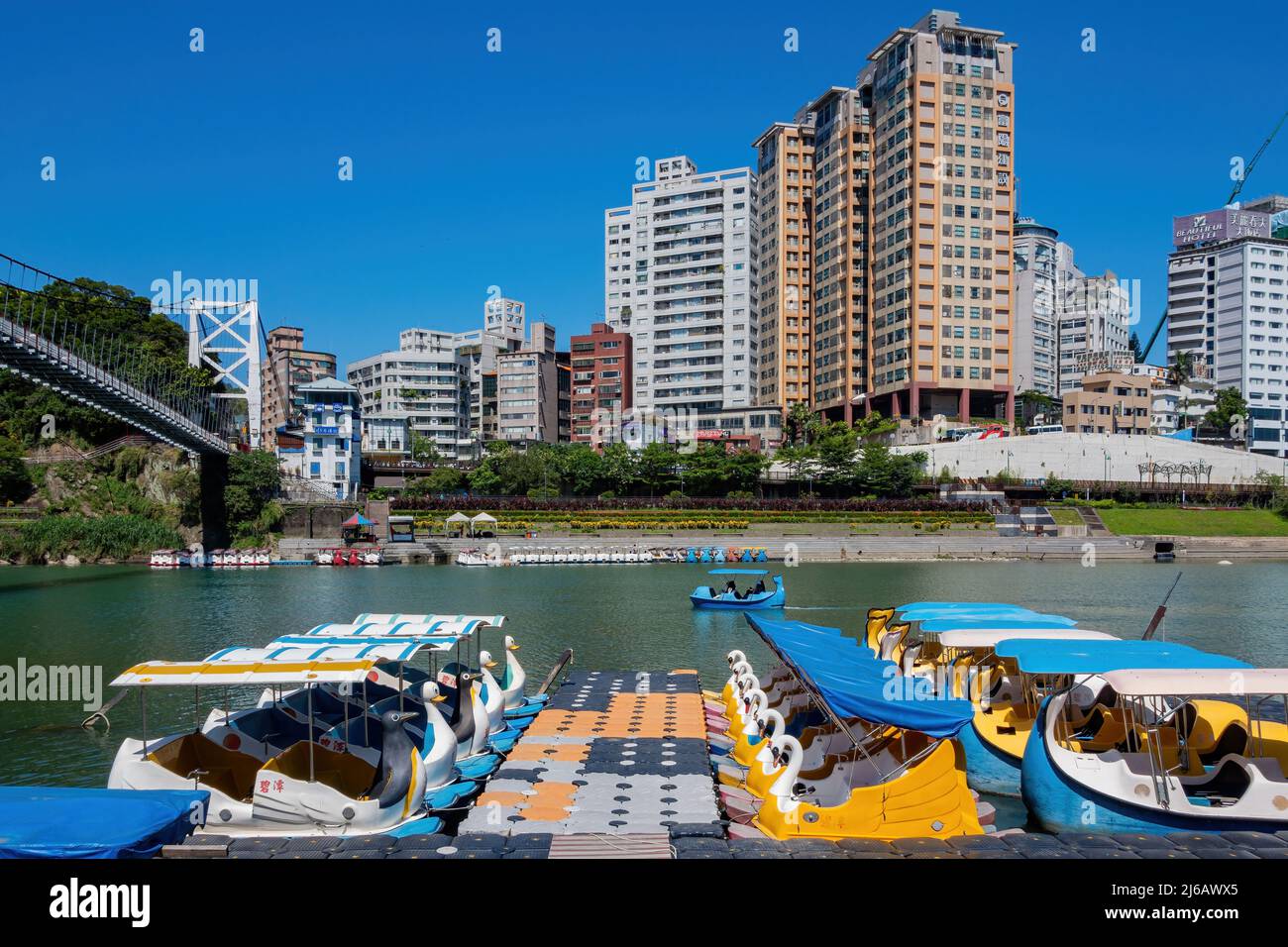 Taipei, AUG 4 2013 - Sunny view of the Bitan Scenic Area Stock Photo ...