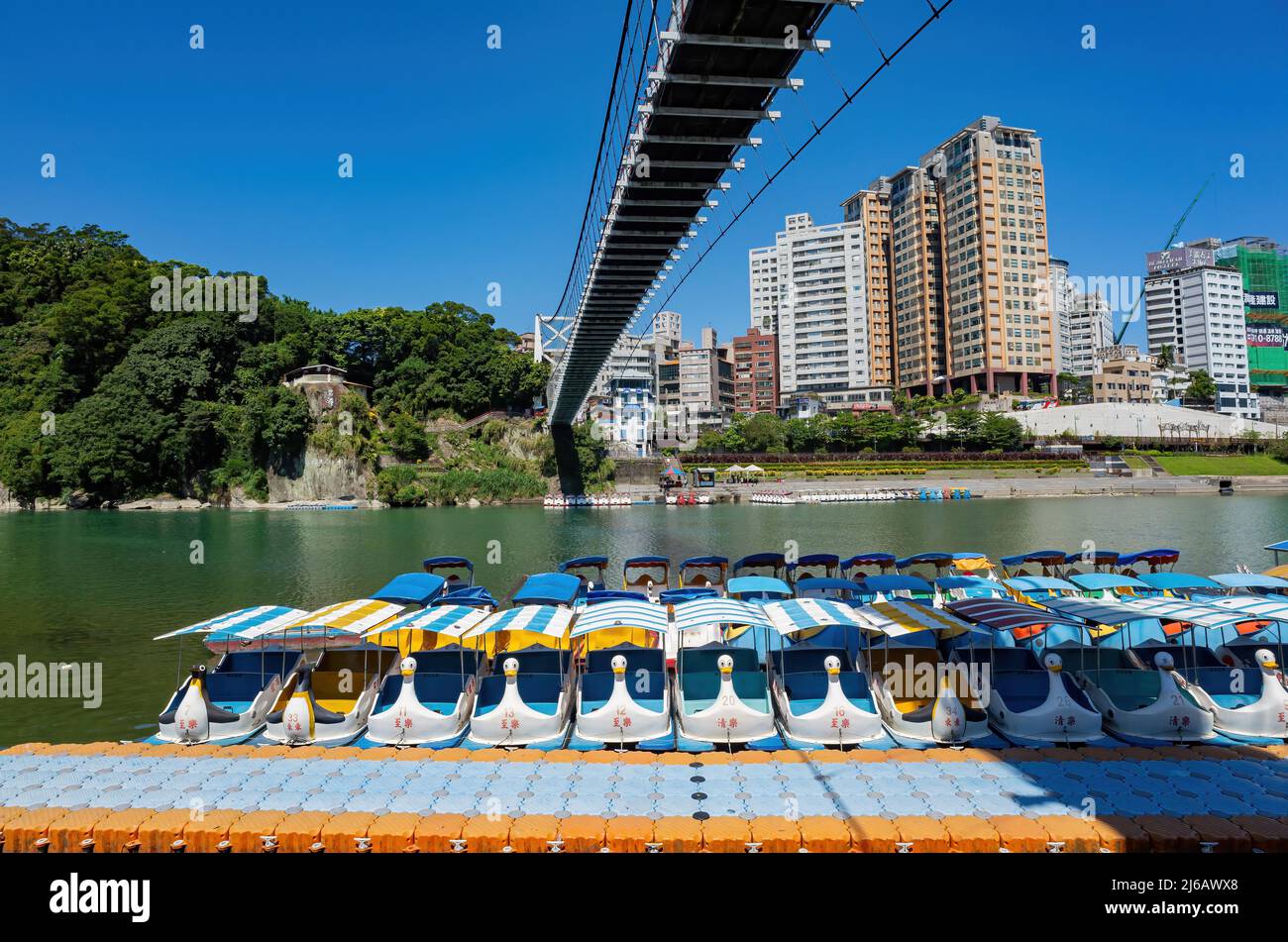 Taipei, AUG 4 2013 - Sunny view of the Bitan Scenic Area Stock Photo ...