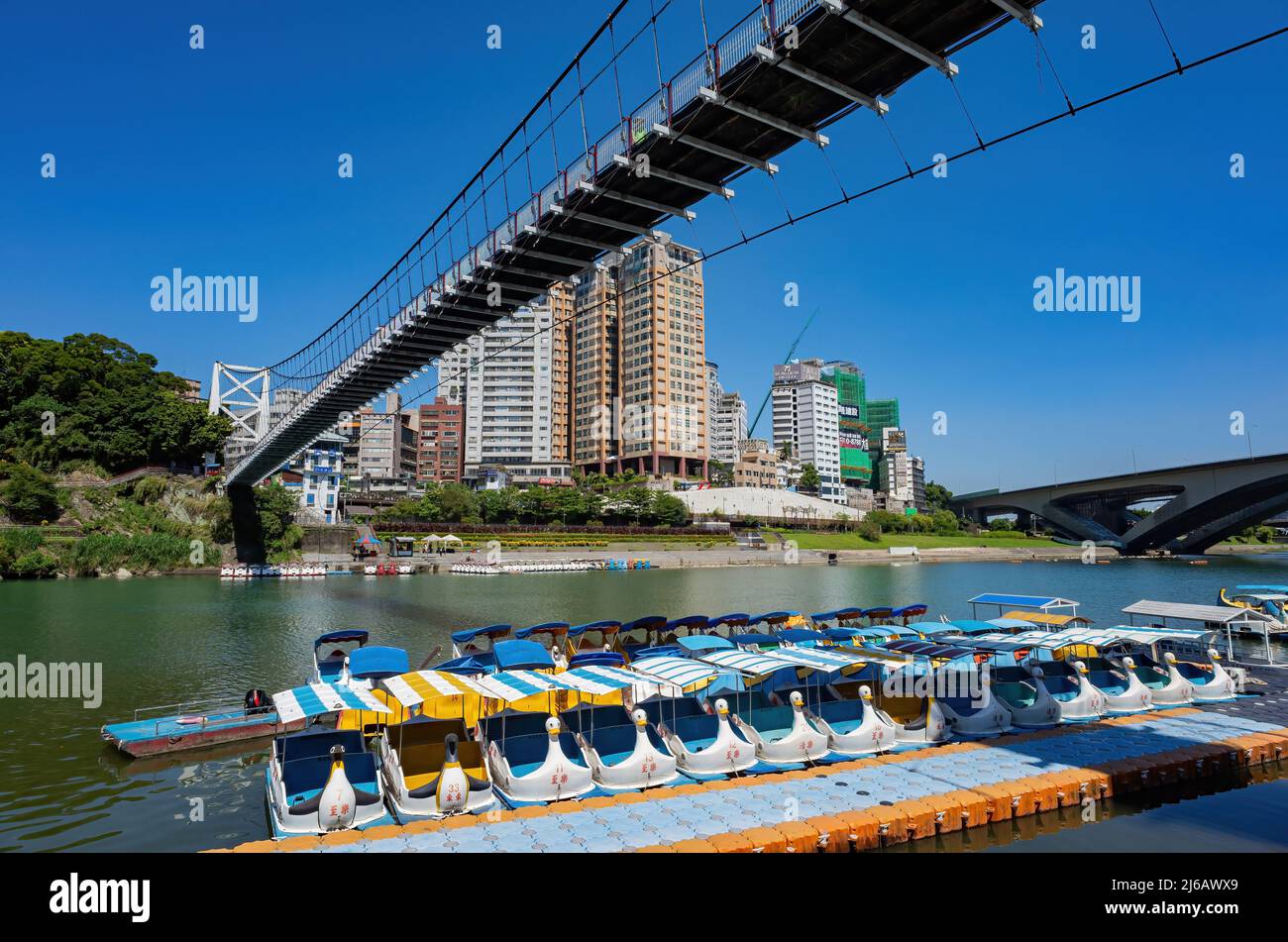 Taipei, AUG 4 2013 - Sunny view of the Bitan Scenic Area Stock Photo ...