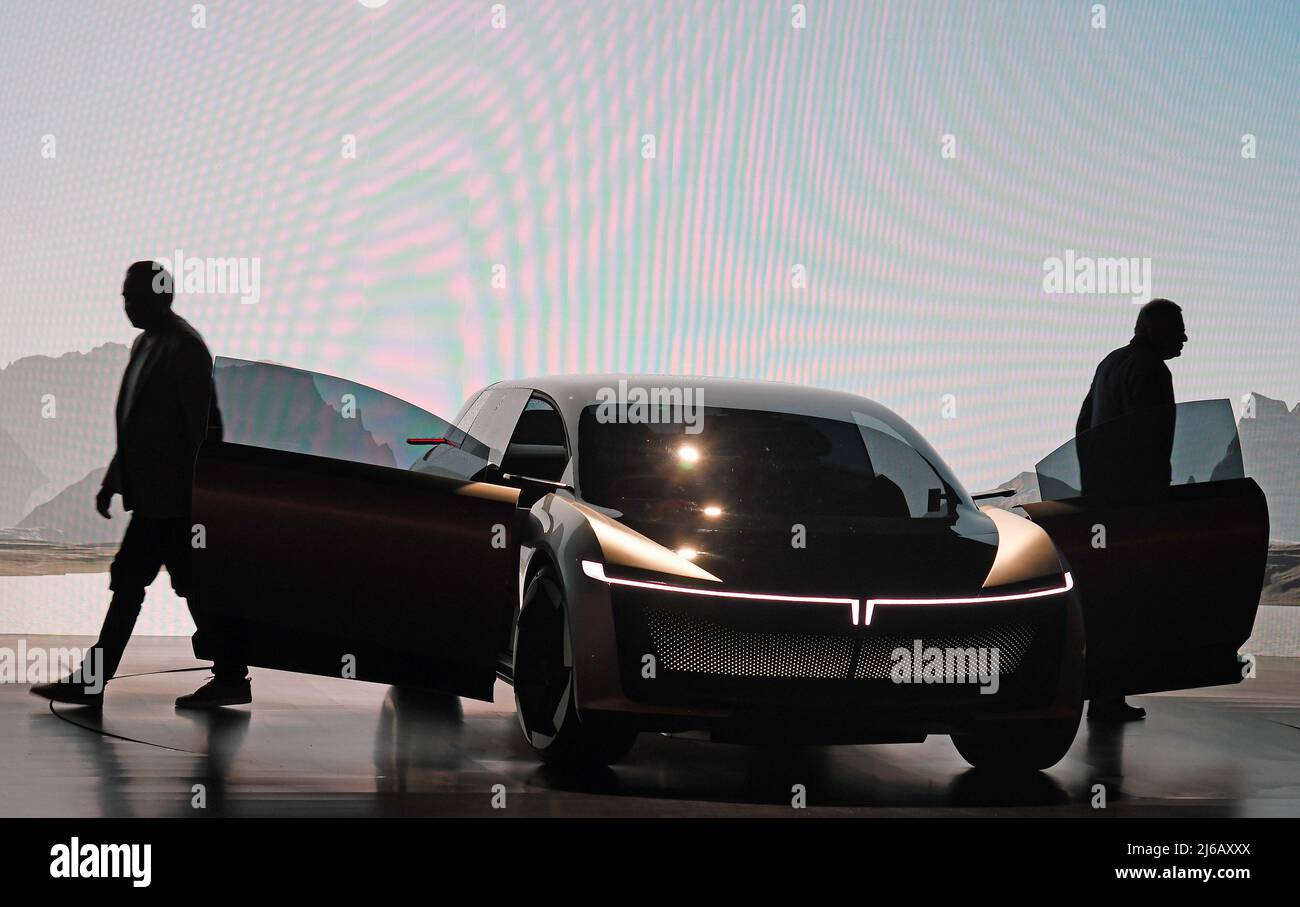 Mumbai, India. 29th Apr, 2022. Tata Avinya concept car unveiled at an ...