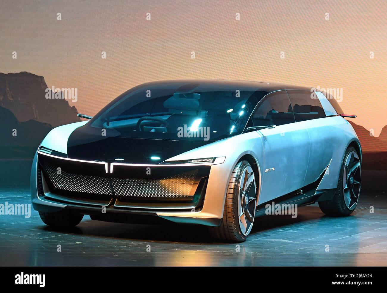 Tata Avinya, a concept car is displayed during the unveiling event in ...