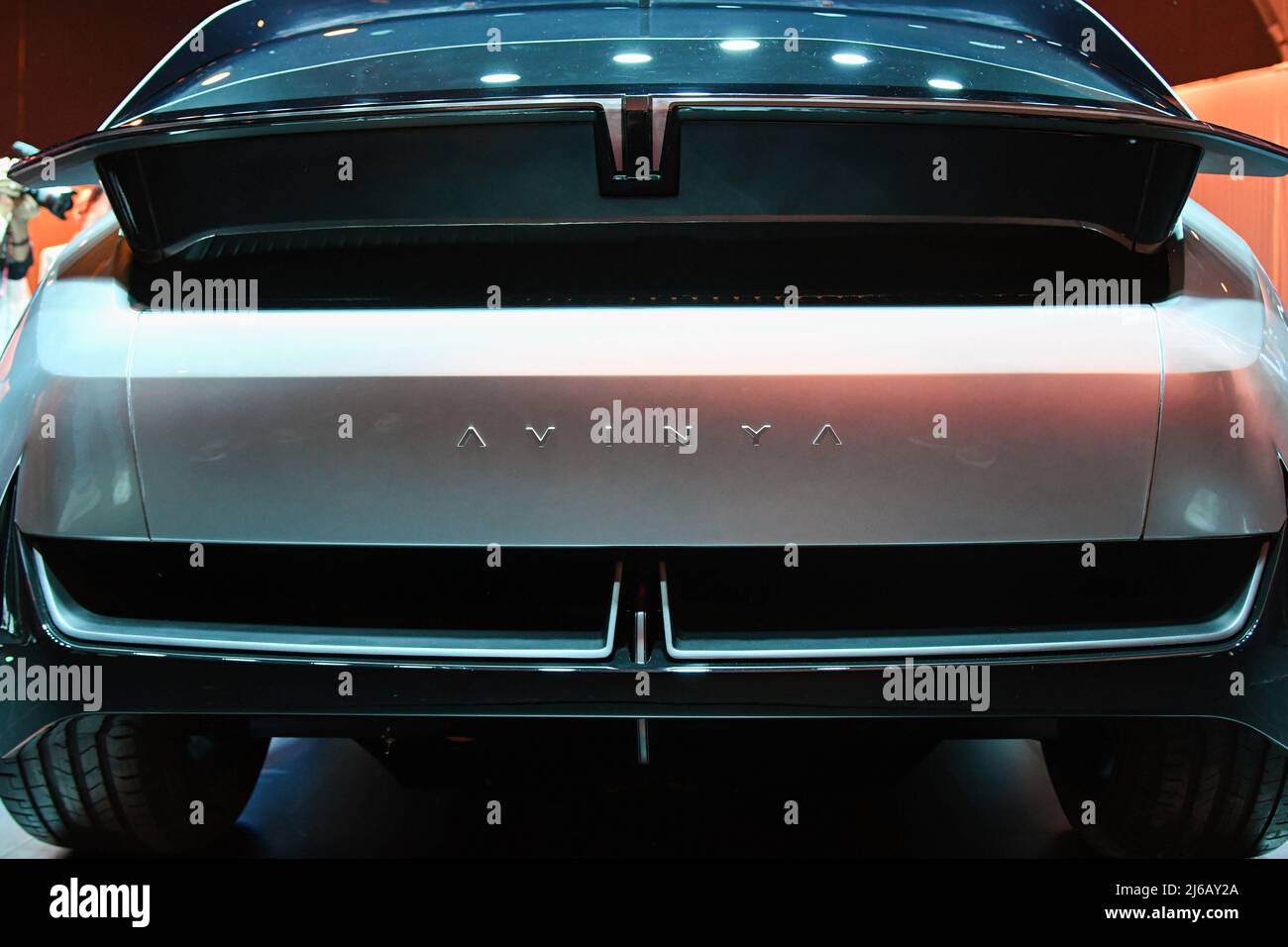 Tata Avinya, a concept car is displayed during the unveiling event in ...