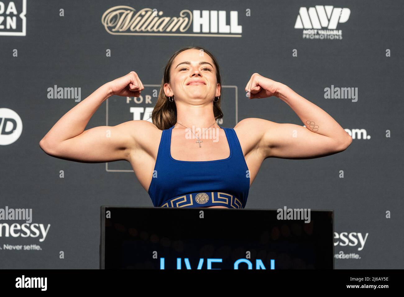 New York, NY - April 29, 2022: Skye Nicolso seen during weigh-in ...