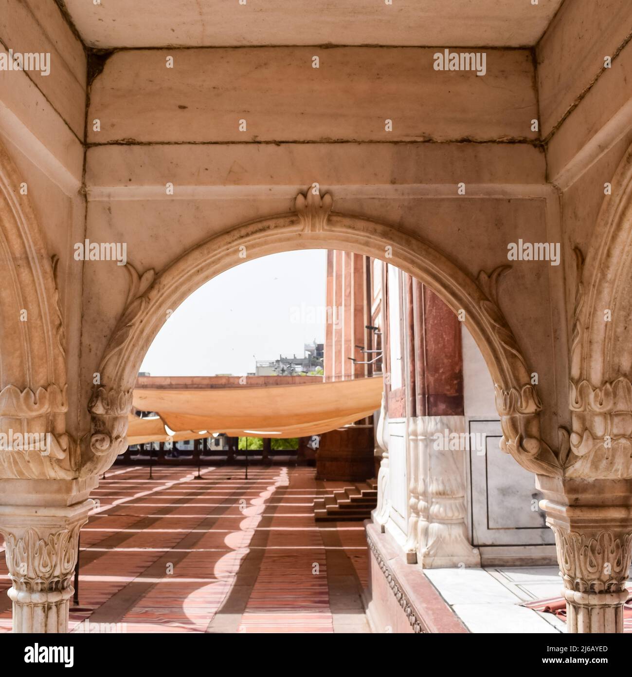 Architectural detail of Jama Masjid Mosque, Old Delhi, India, The ...