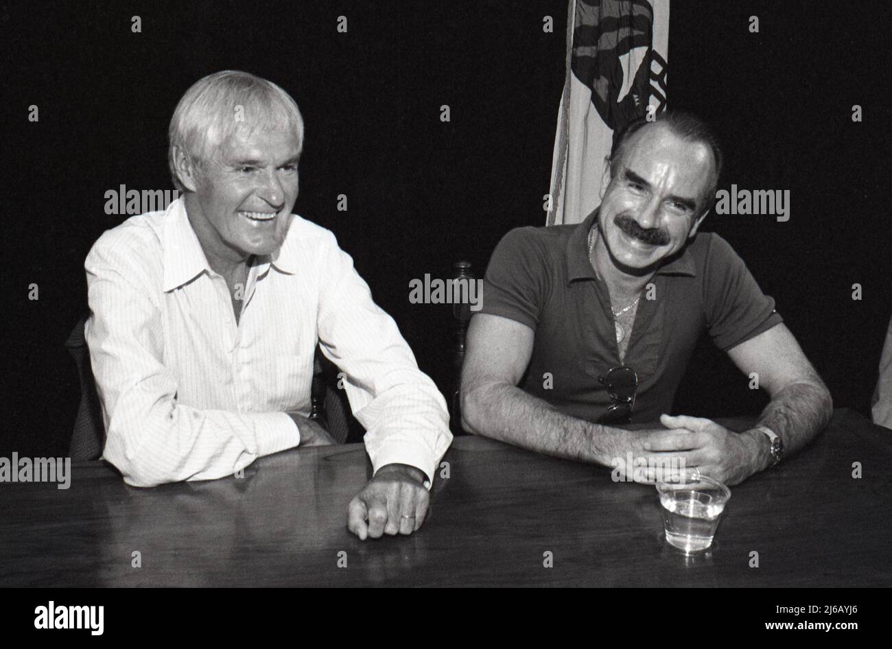 Timothy Leary and G. Gordon Liddy at a press conference for Timothy ...