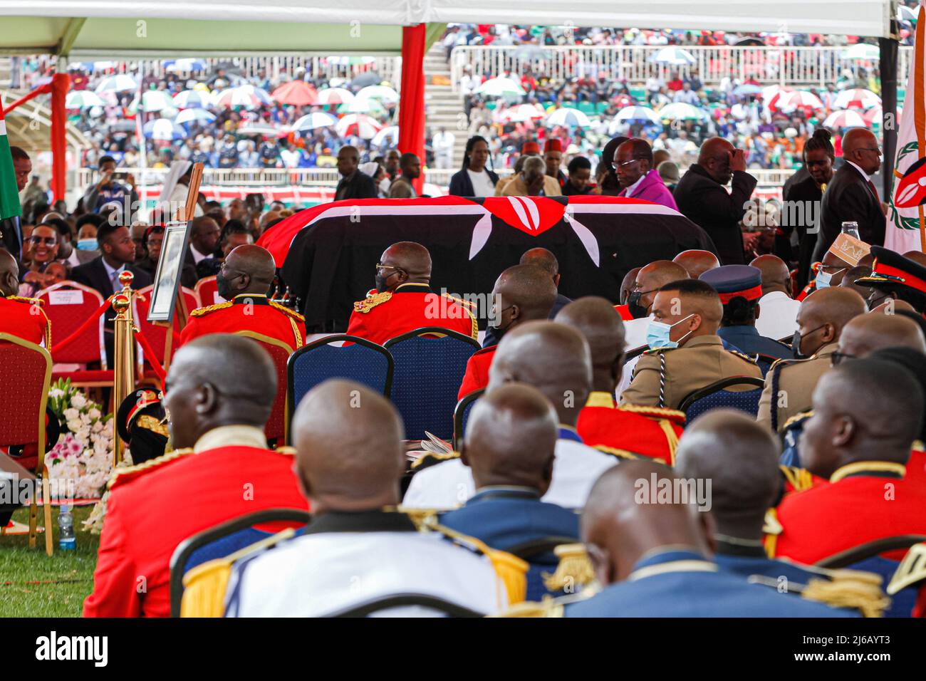 Nairobi, Kenya. 29th Apr, 2022. Kenyan military follows proceedings at ...