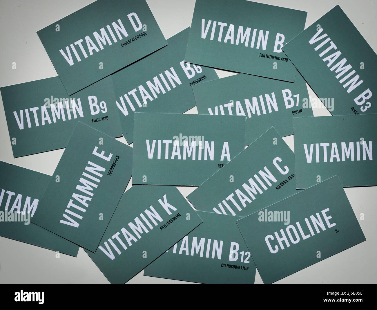 Cards with the names of the chemical elements of the periodic system ...