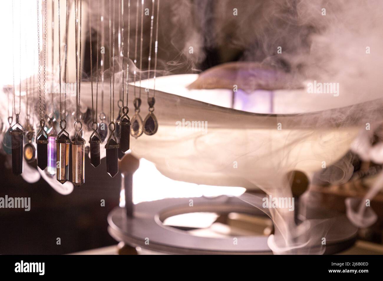 Crystals, smoke and light Stock Photo - Alamy