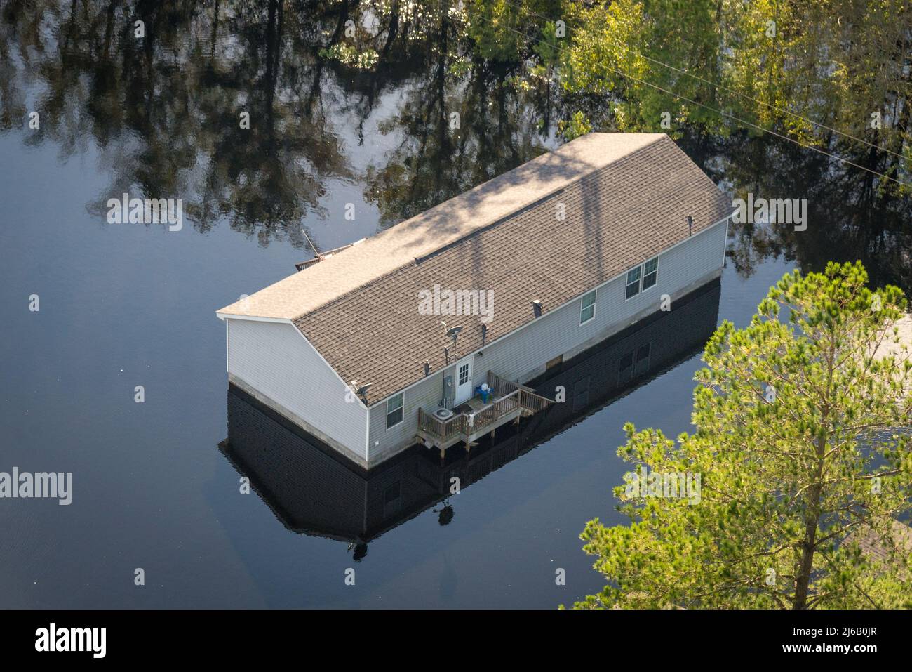 Bladen County, NC, September 18, 2018 -- Aerial view of the flooding ...