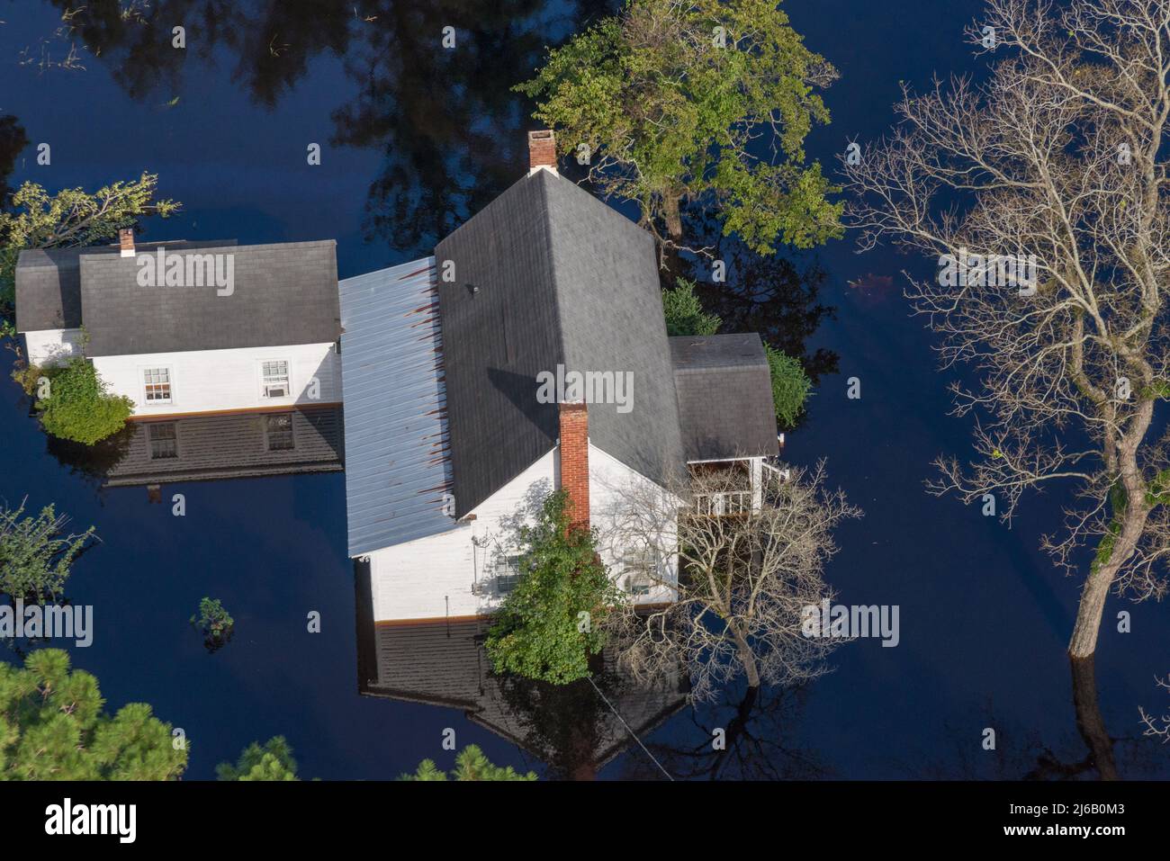 Bladen County, NC, September 18, 2018 -- Aerial view of the flooding ...