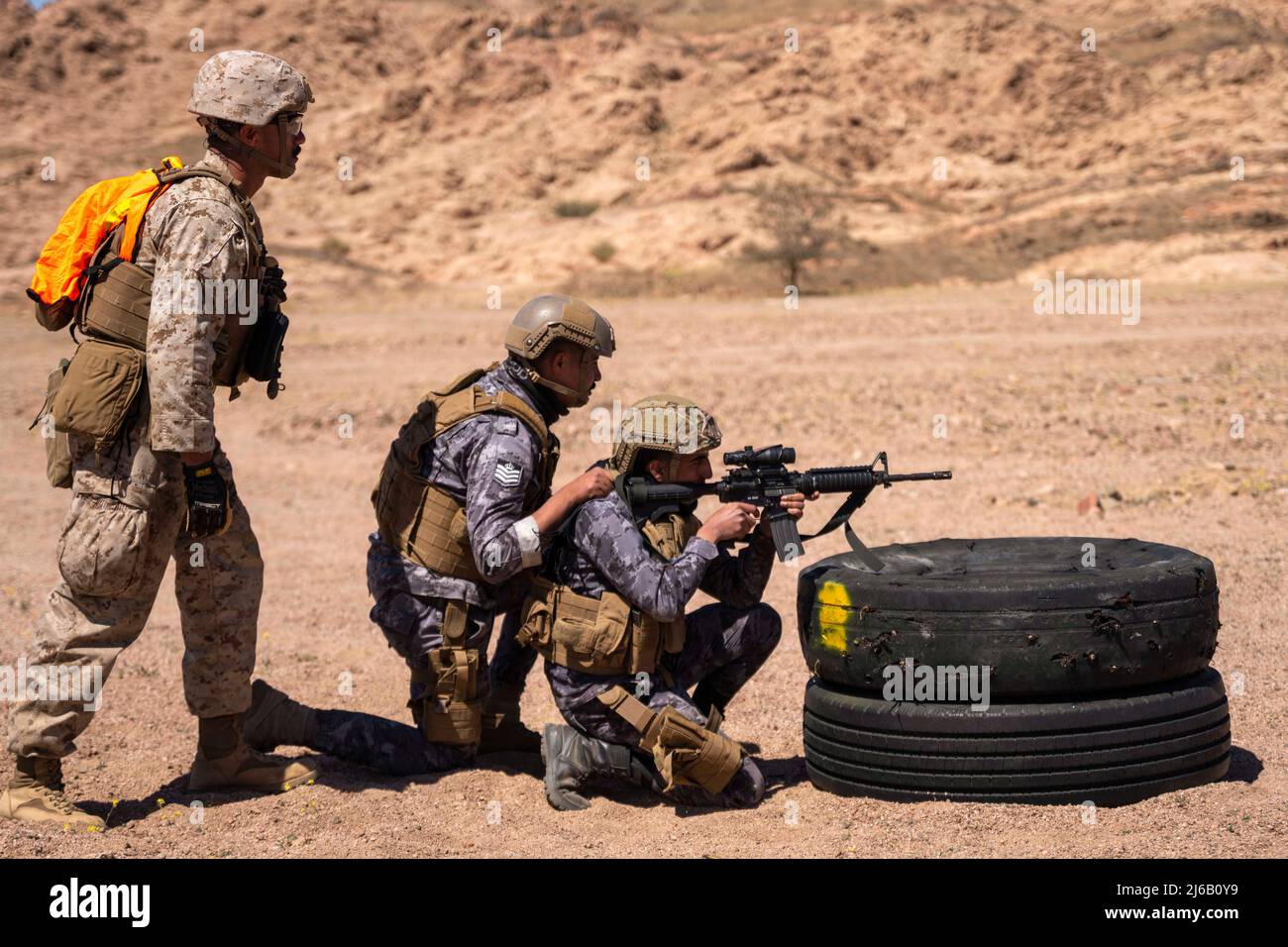 Central command and jordanian 77th marines battalion hi-res stock ...