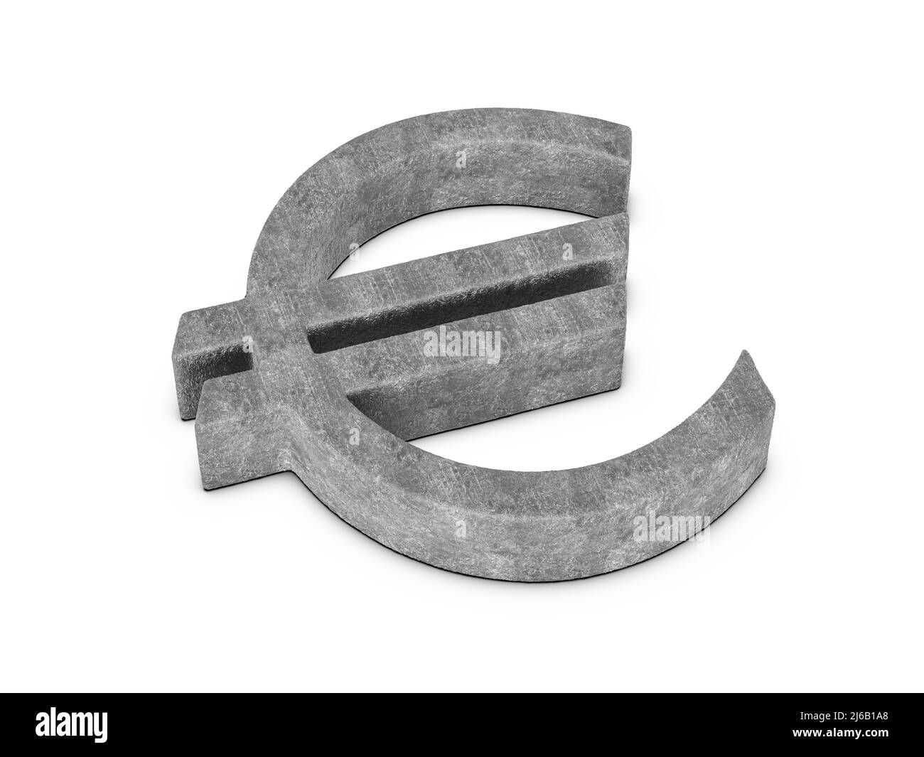 Concrete euro symbol on a white background. 3d illustration Stock Photo ...