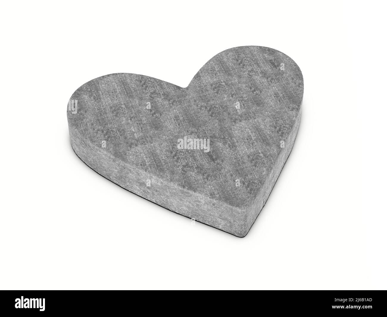 Concrete heart symbol on a white background. 3d illustration Stock ...