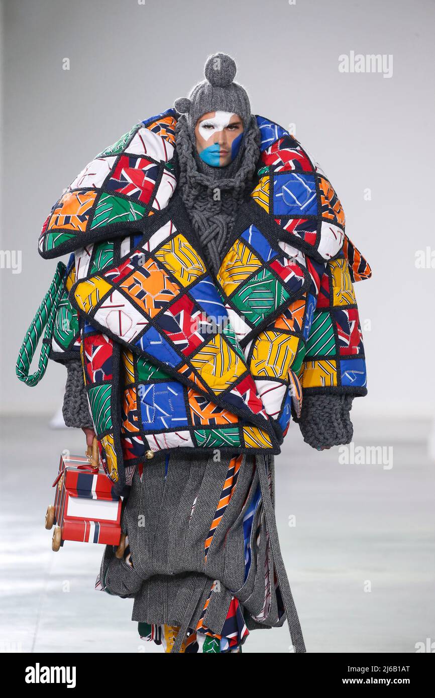 A model walks on the runway at the Thom Browne fashion show at Jacob Javits Center in New York ...