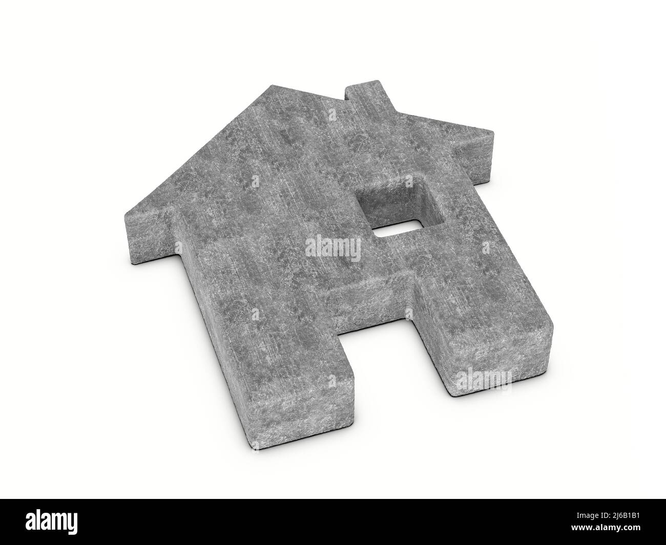 Concrete house symbol on a white background. 3d illustration Stock ...