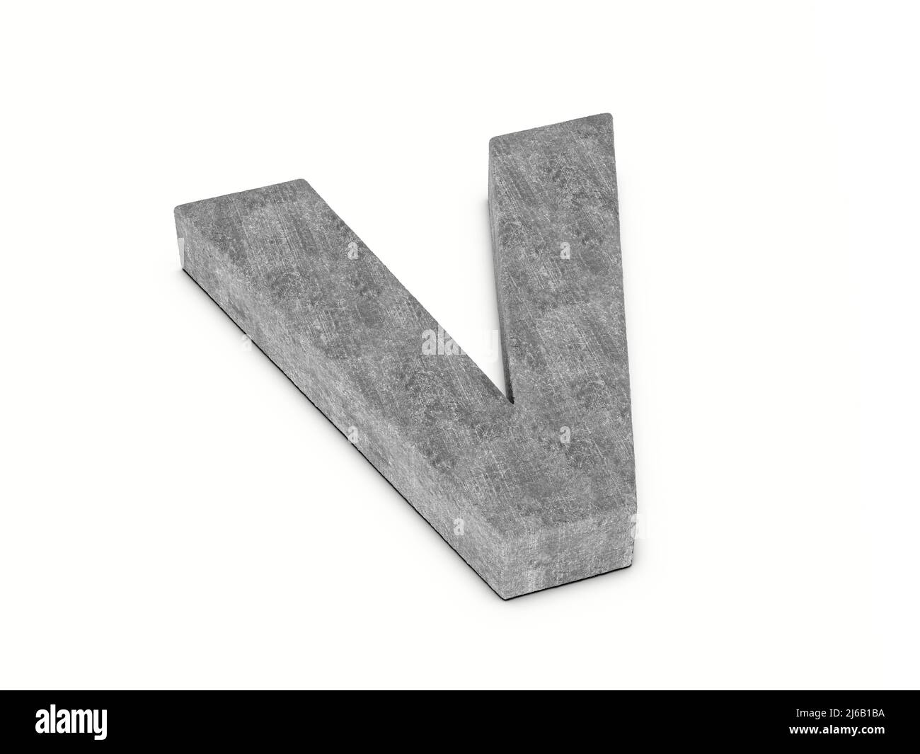 Concrete letter V on a white background. 3d illustration Stock Photo ...